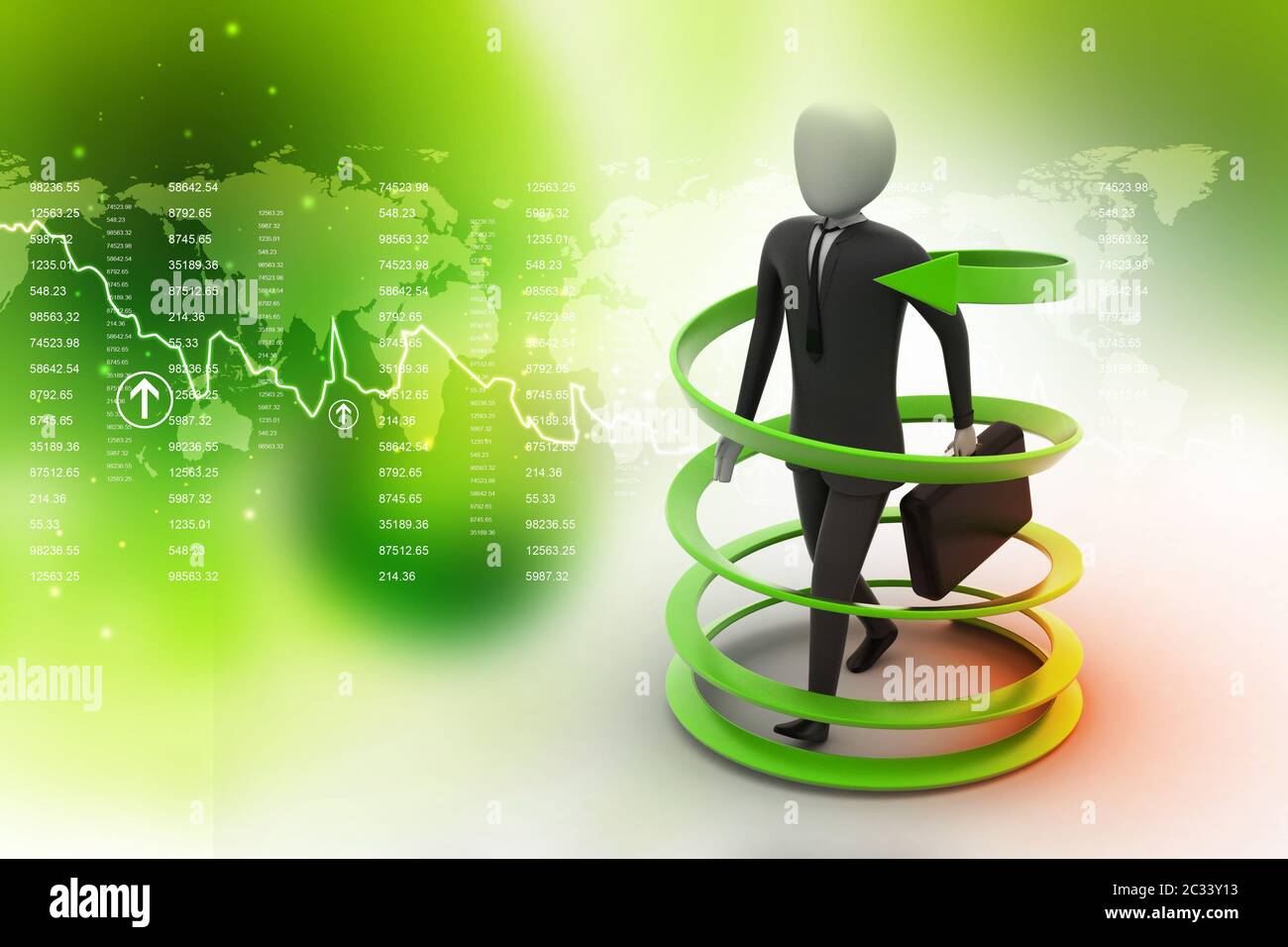 3d man business success concept Stock Photo - Alamy