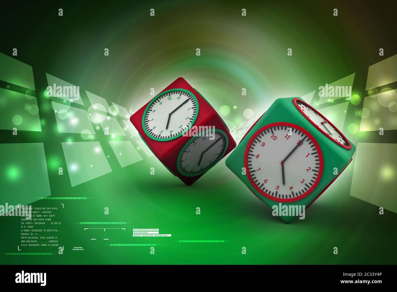 3d watch in cube Stock Photo - Alamy