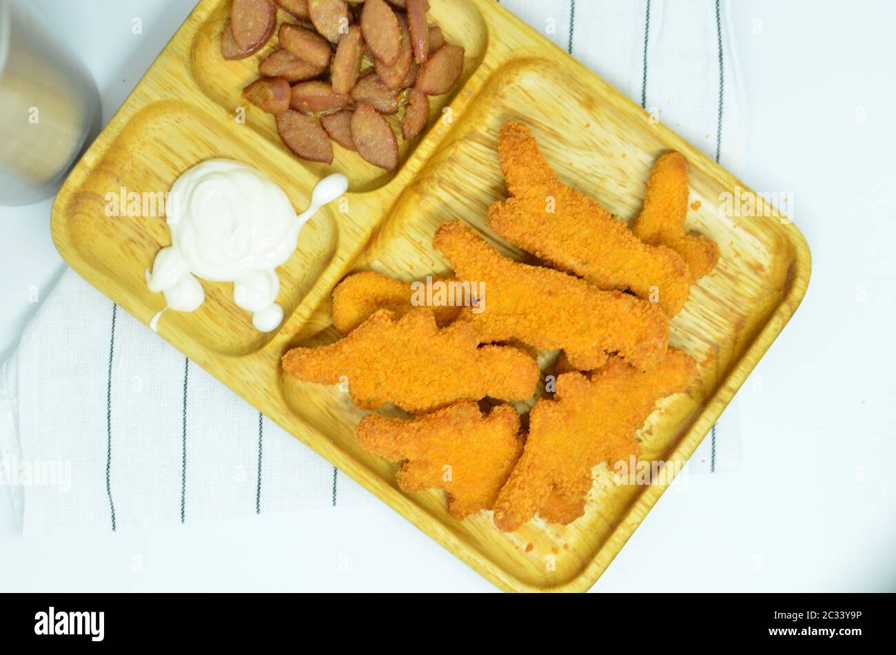 Chicken nuggets, studio shot with a white background Stock Photo - Alamy