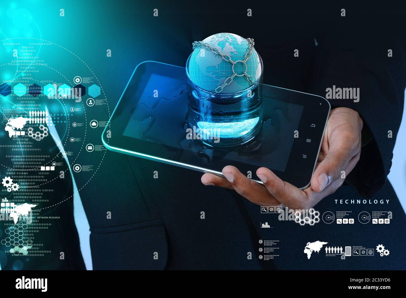 Smart hand showing futuristic technology Stock Photo - Alamy