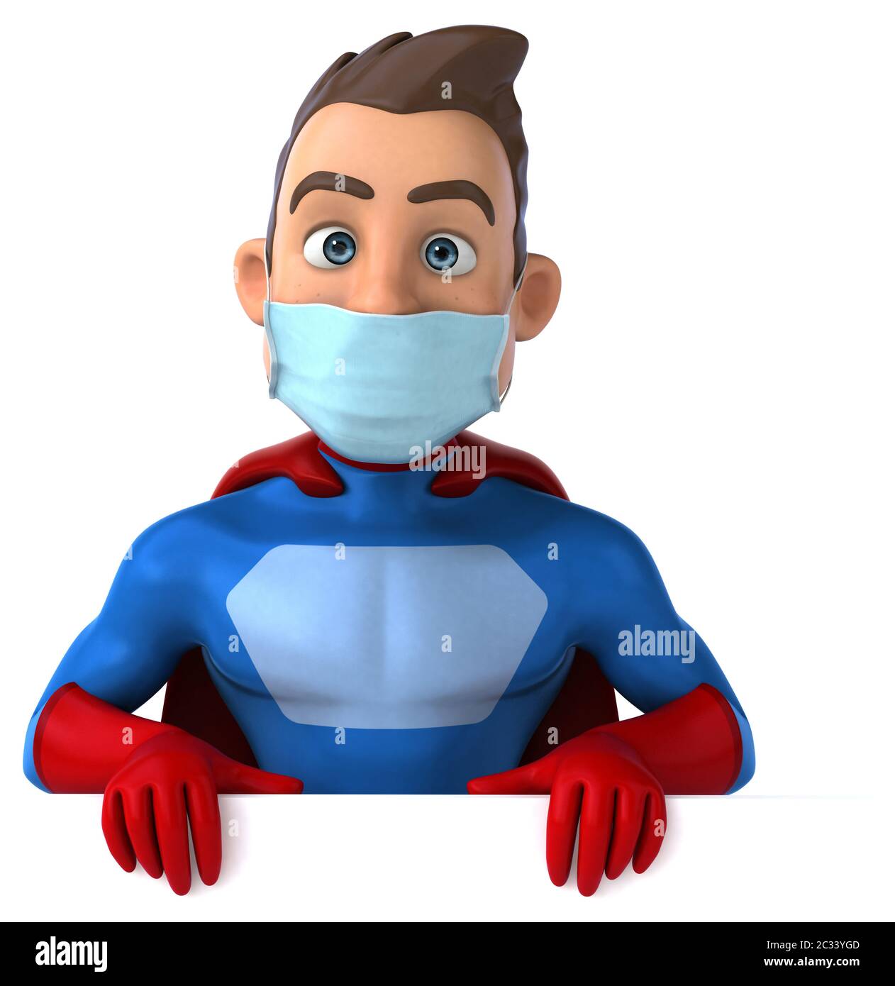 3D illustration of a cartoon character with a mask Stock Photo - Alamy