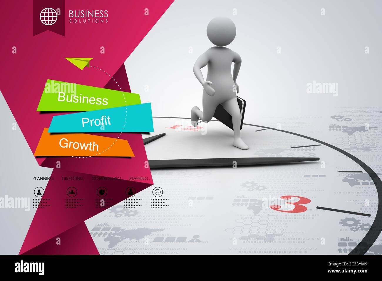 business man running on a large clock Stock Photo - Alamy