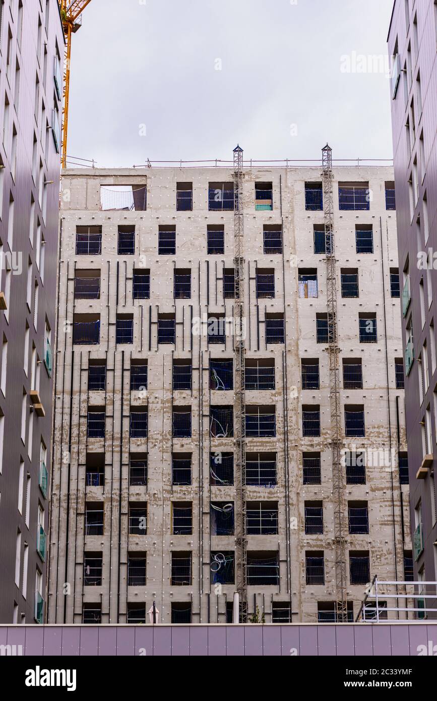 Detail of a building under construction with concrete walls Stock Photo ...