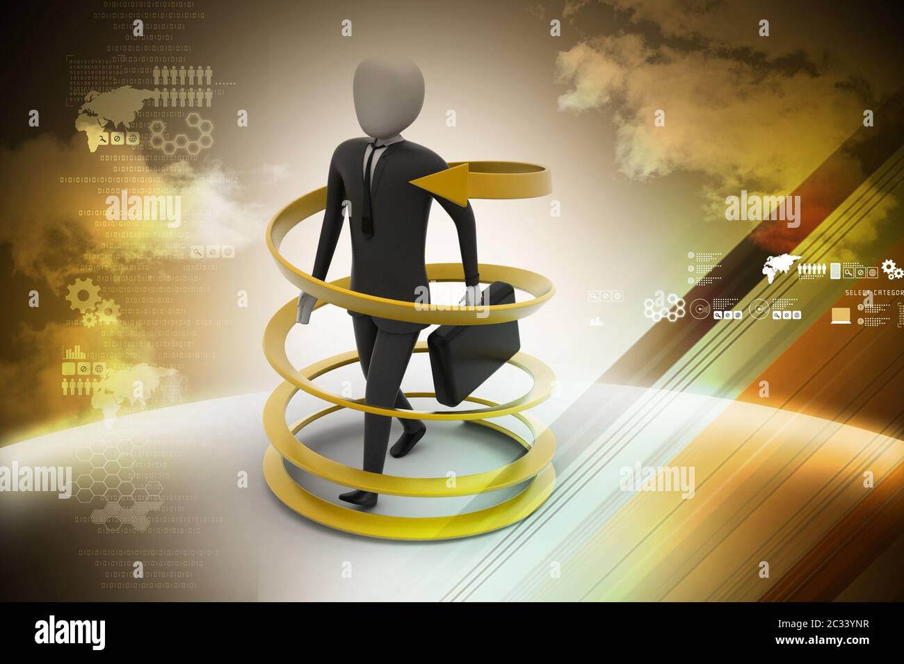 3d man business success concept Stock Photo - Alamy