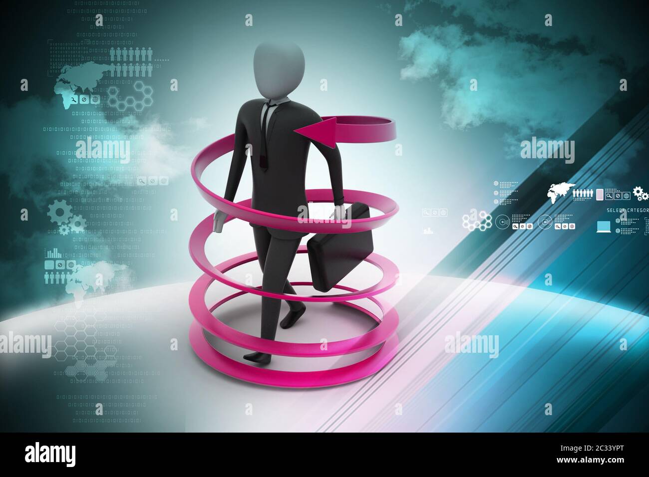 3d man business success concept Stock Photo - Alamy