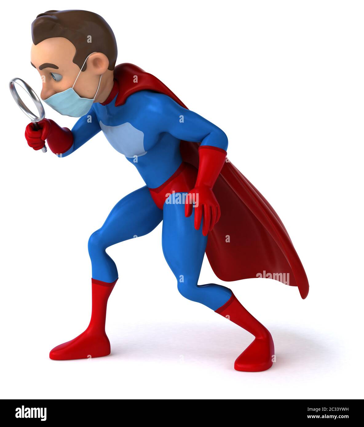 3D illustration of a cartoon character with a mask Stock Photo - Alamy
