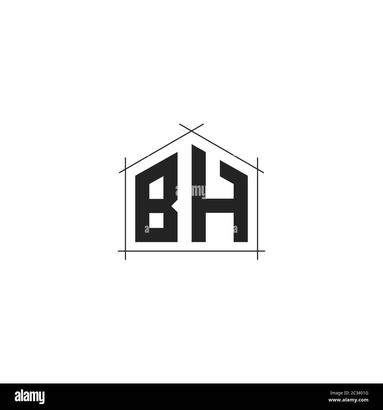 BH alphabet abstract initial letter logo design vector template Stock ...
