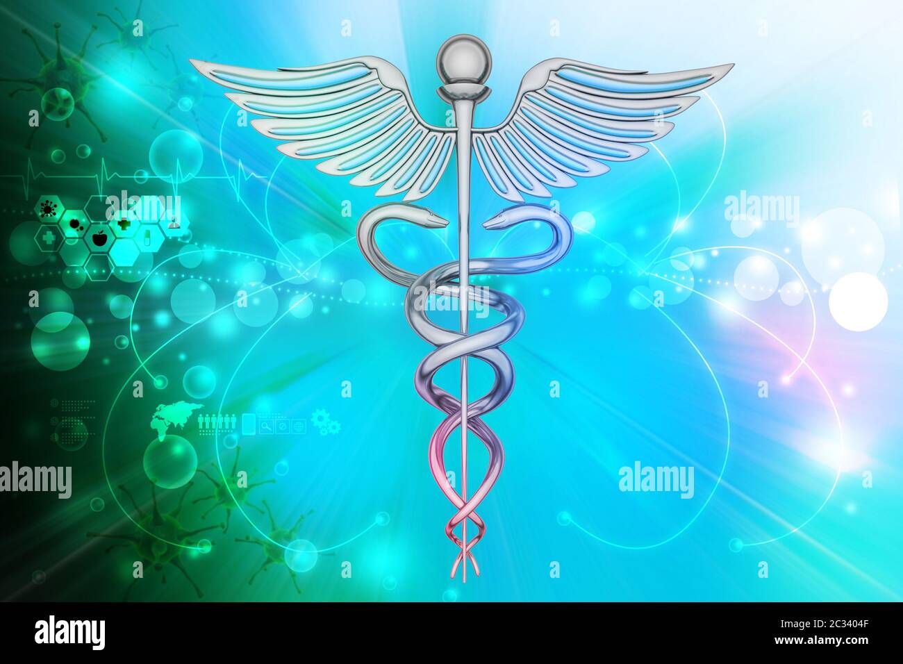 caduceus medical symbol Stock Photo - Alamy