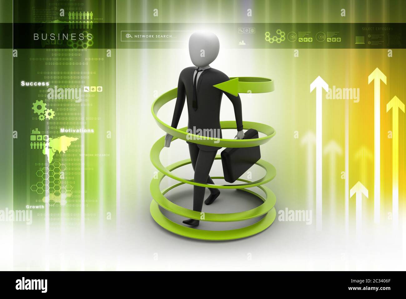 3d man business success concept Stock Photo - Alamy