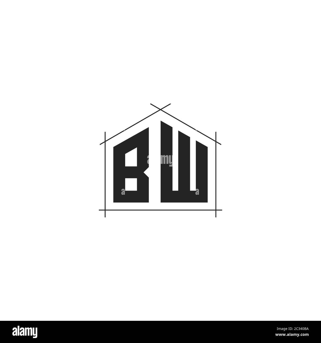 Letter bw vector vectors hi-res stock photography and images - Alamy