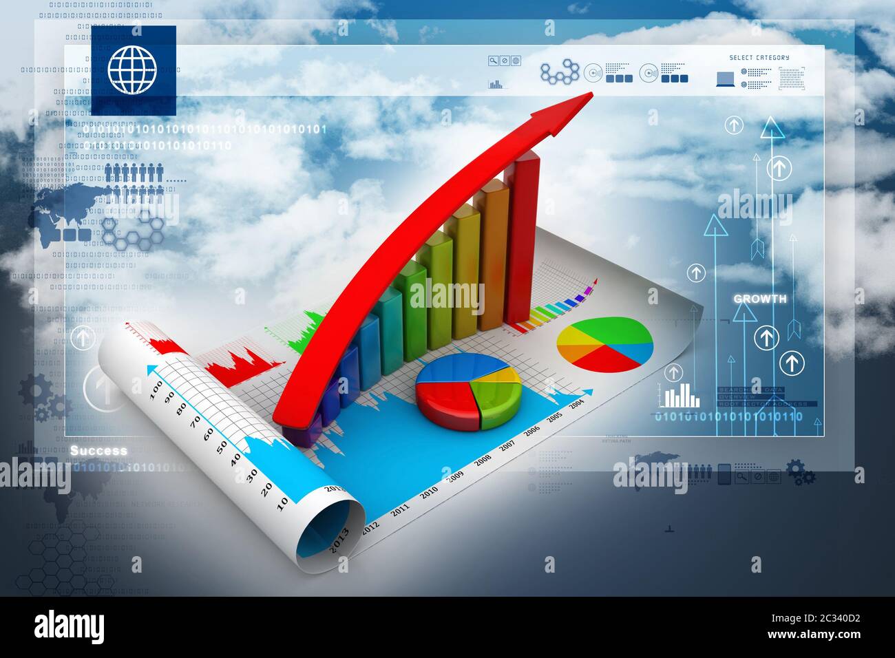 Business growth graph and chart Stock Photo - Alamy