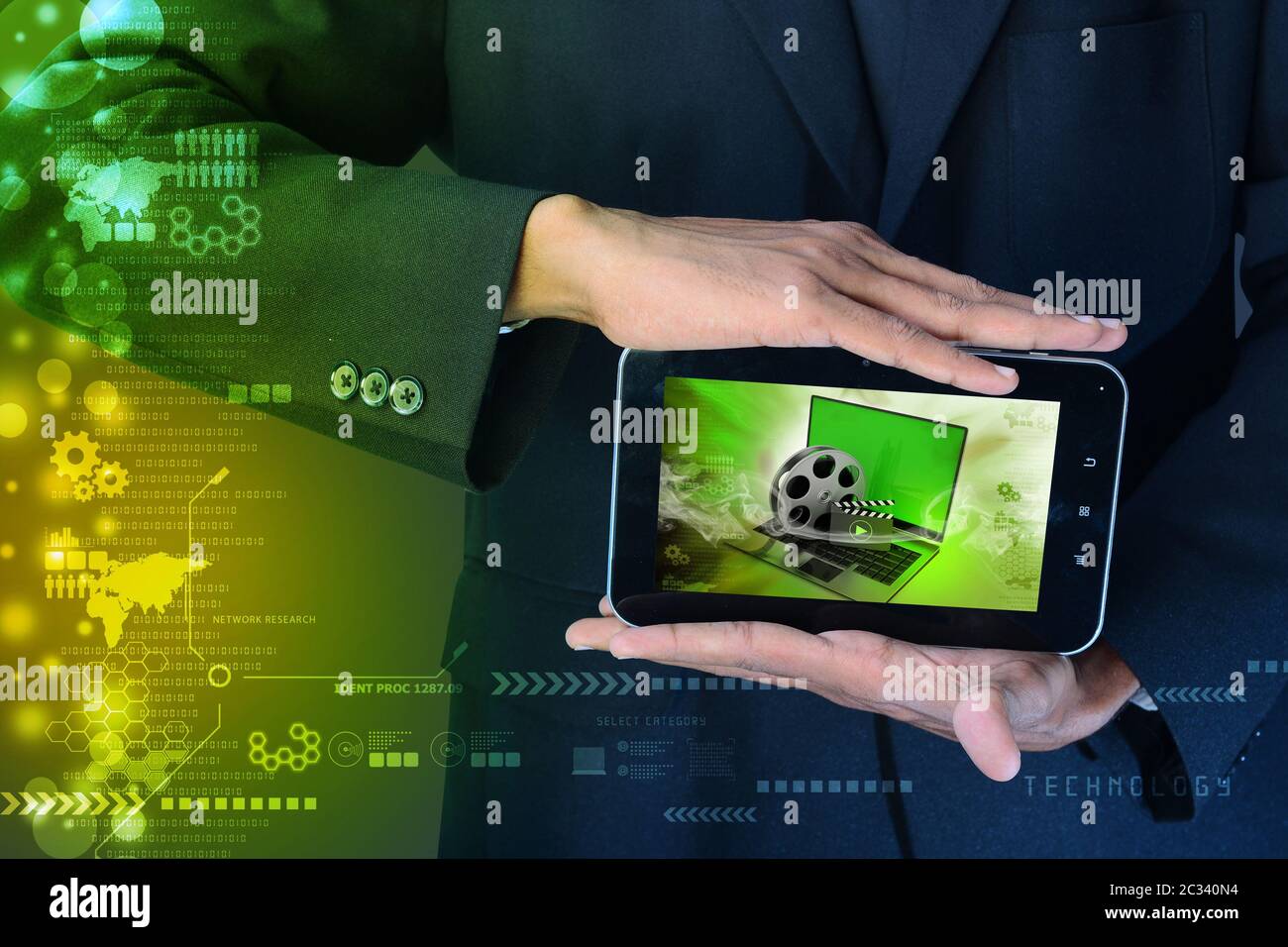 Smart hand showing futuristic technology Stock Photo - Alamy
