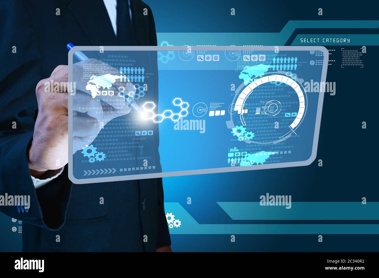 Smart hand showing futuristic technology Stock Photo - Alamy
