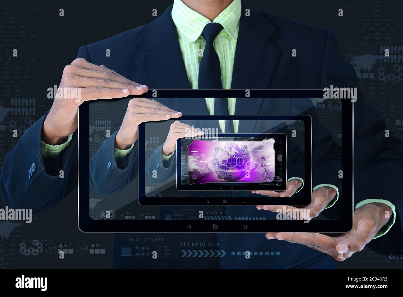 Smart hand showing futuristic technology Stock Photo - Alamy
