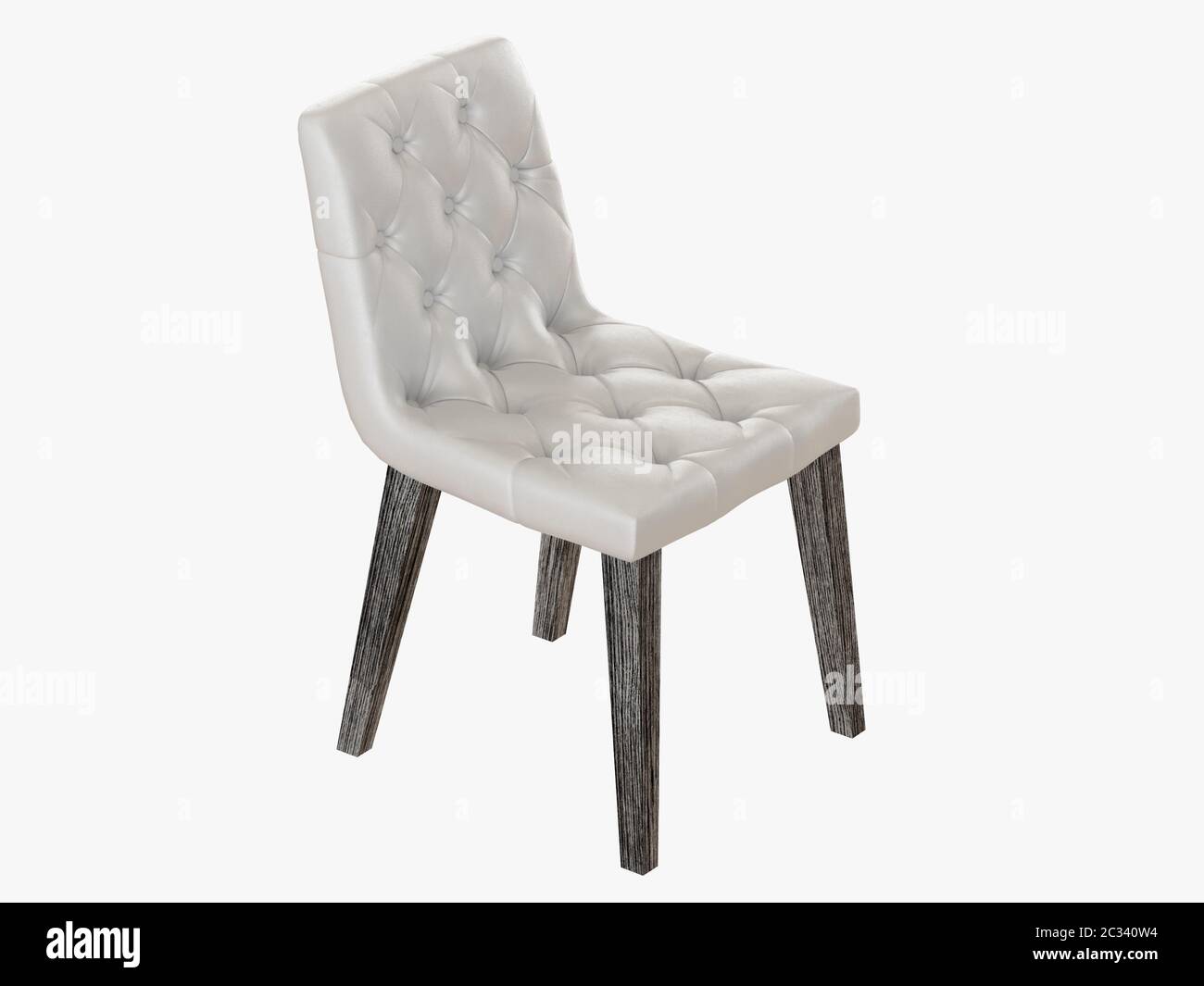 Capitone white chair 3d rendering Stock Photo - Alamy