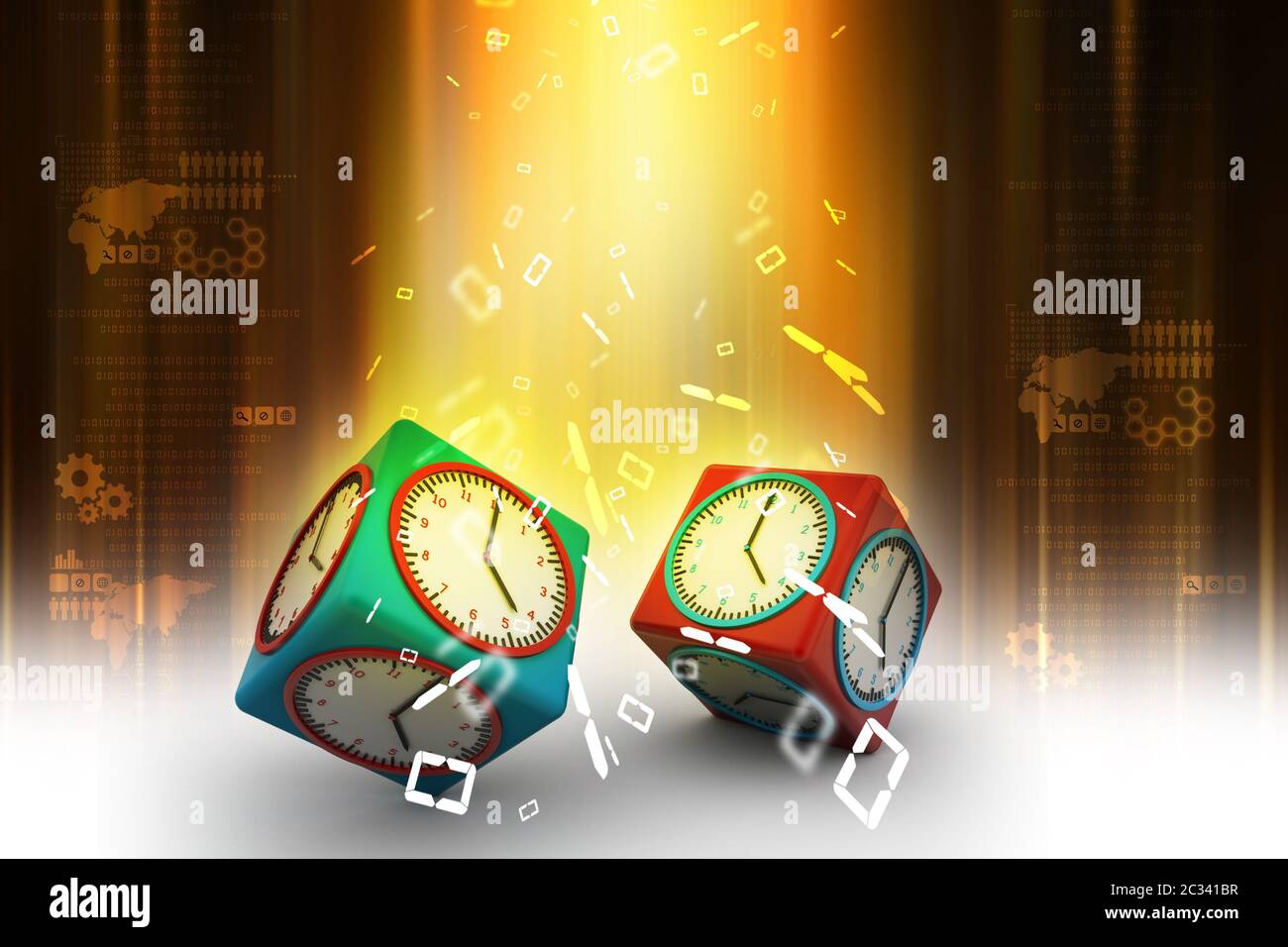 3d watch in cube Stock Photo - Alamy
