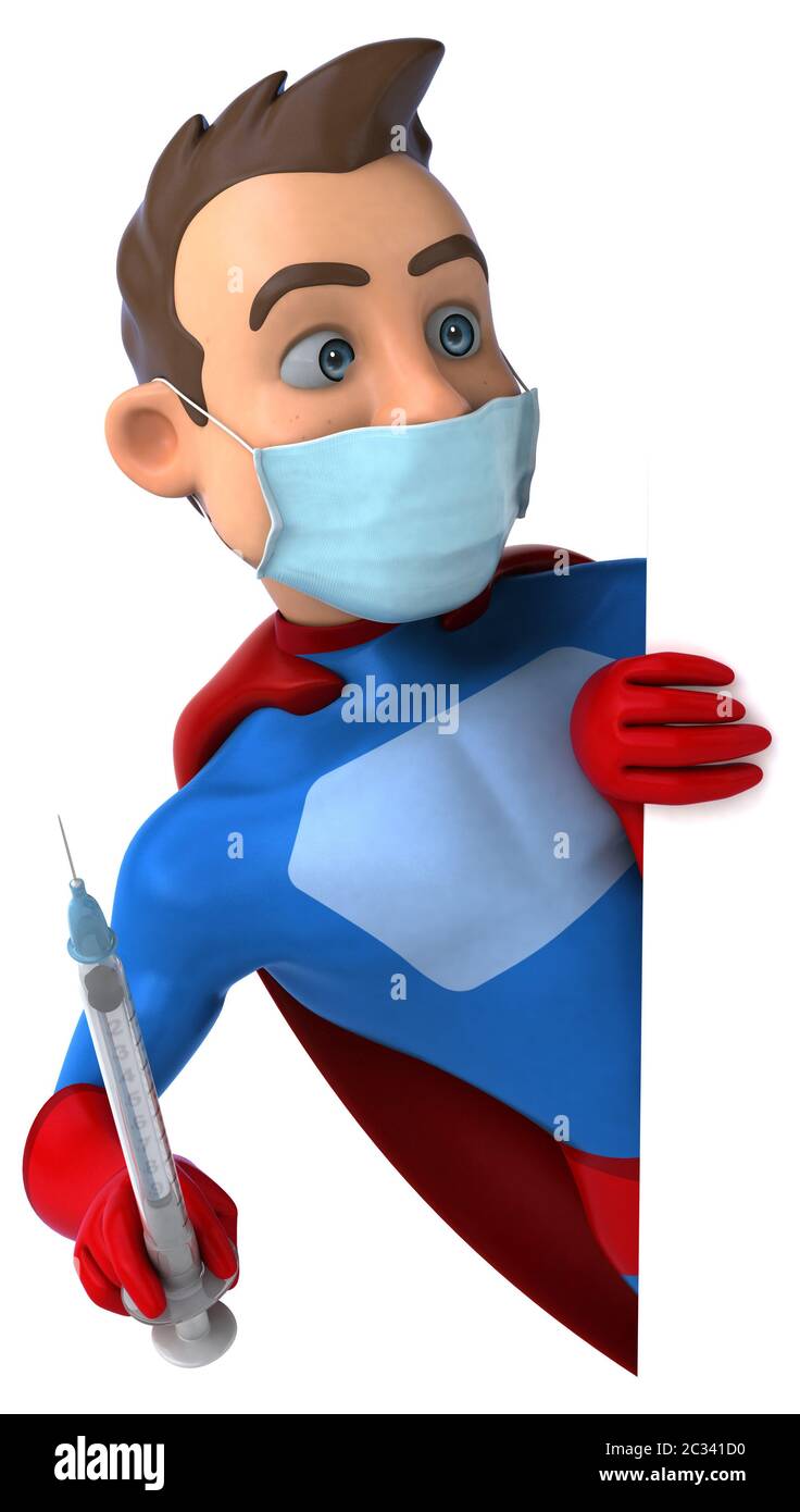 3D illustration of a cartoon character with a mask Stock Photo - Alamy