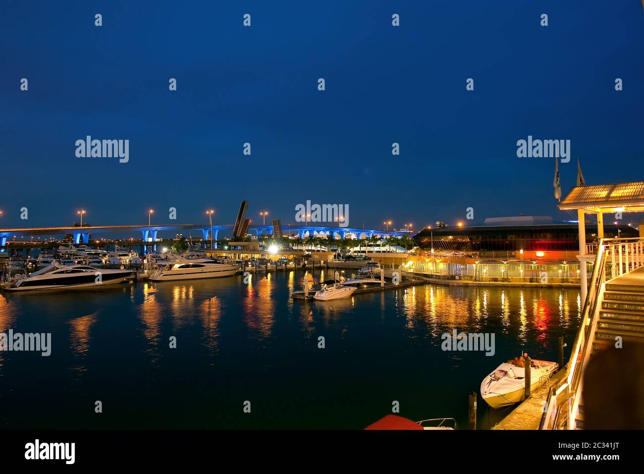 Miami at night Stock Photo - Alamy