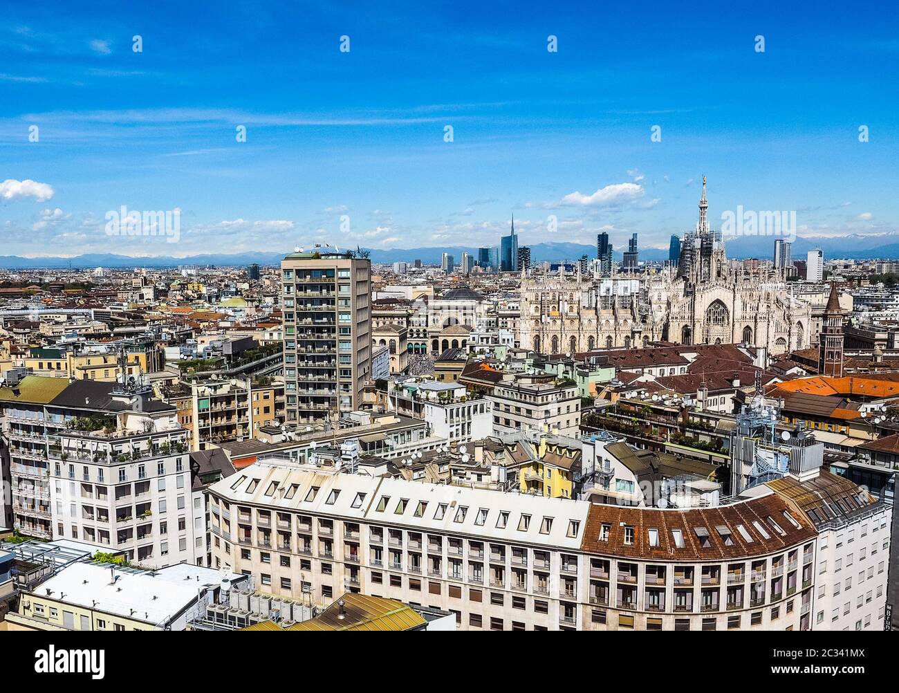 Aerial view of the skyline of the city of Milan, Italy Stock Photo - Alamy