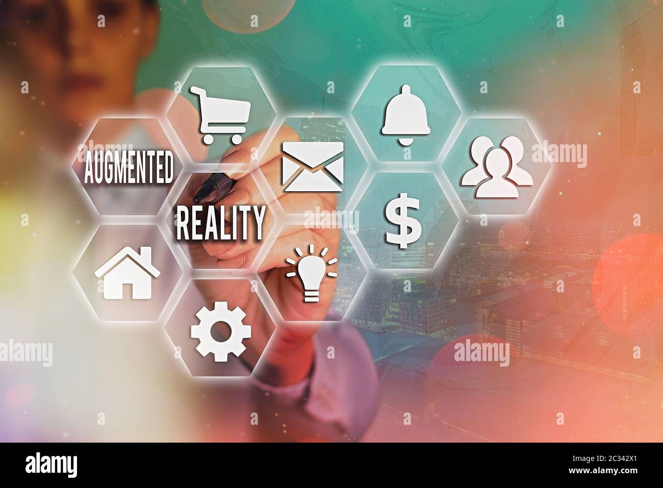 Word writing text Augmented Reality. Business photo showcasing ...