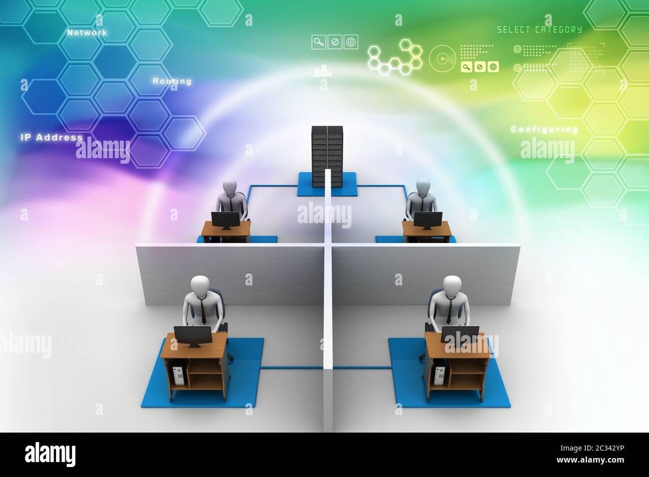 Network with laptop Stock Photo - Alamy