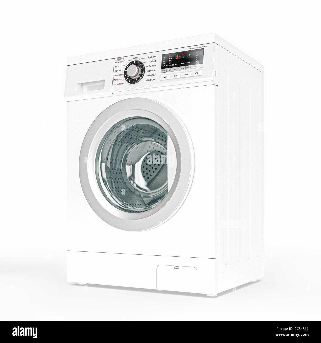 3d render model of a modern washing machine on a white background Stock ...