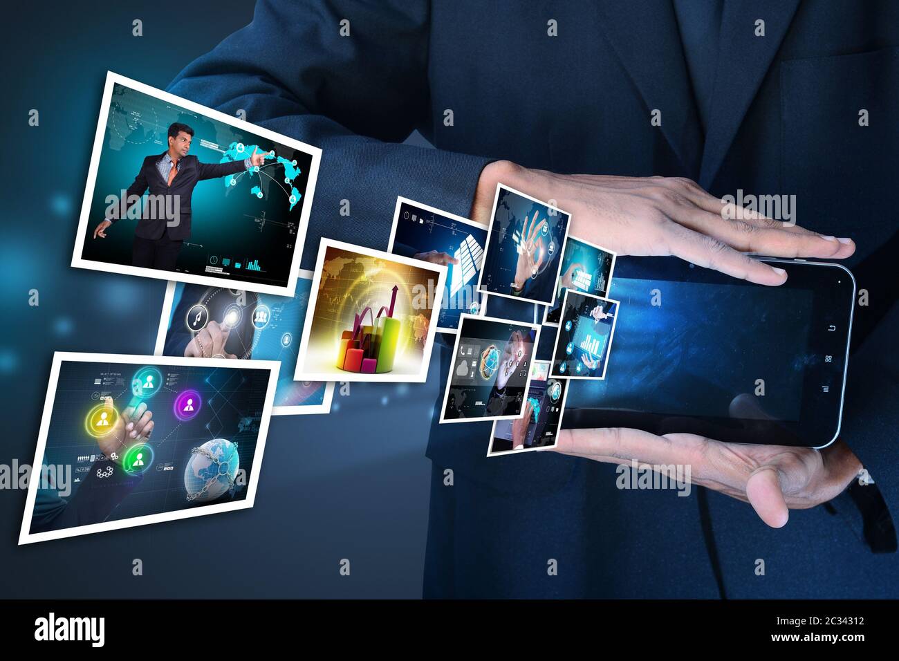 Futuristic touch screen display Stock Photo - Alamy