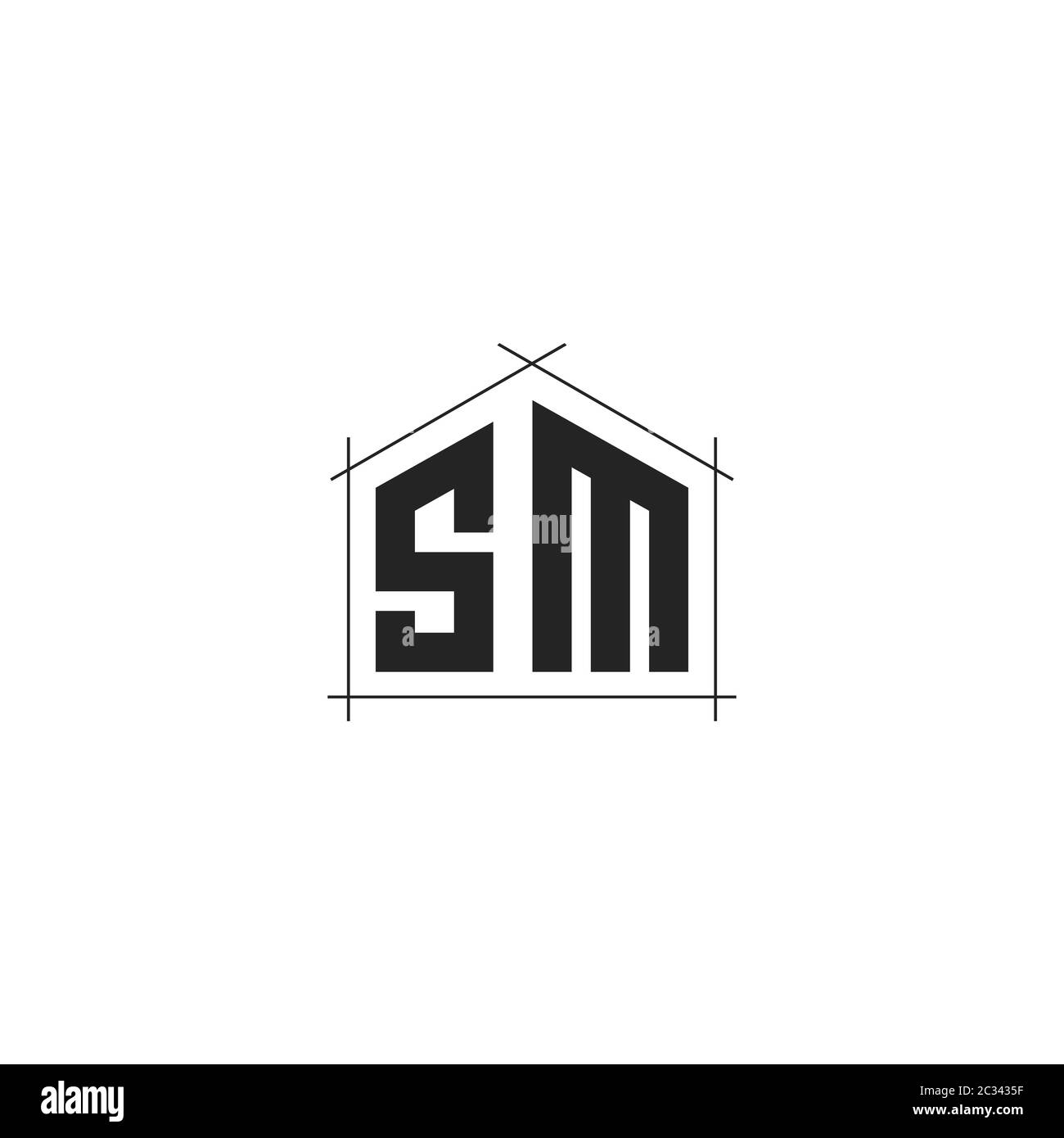 Initial sm logo vector vectors hi-res stock photography and images - Alamy