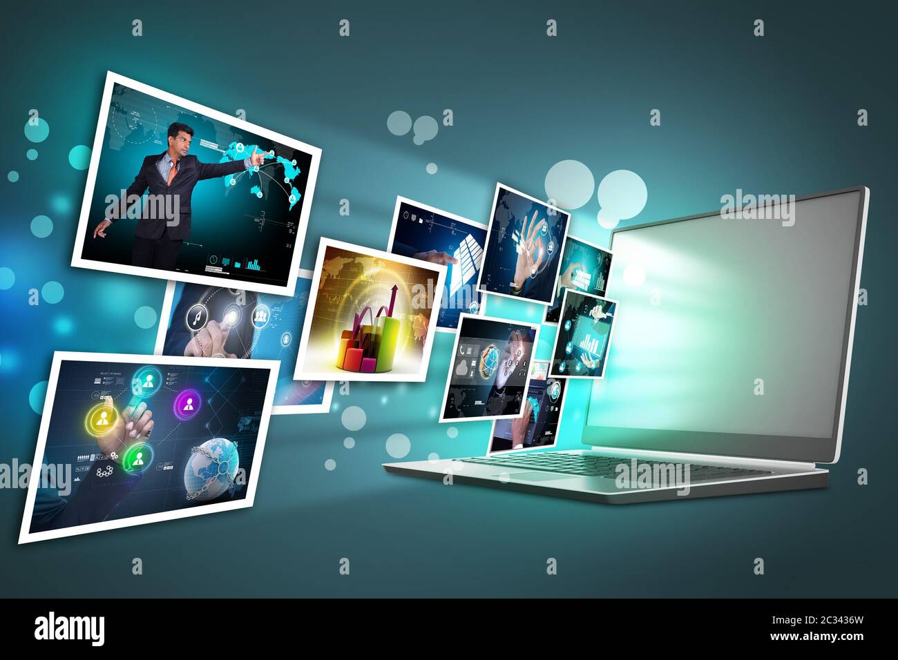Futuristic touch screen display Stock Photo - Alamy
