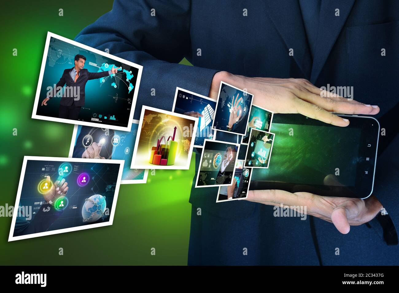 Futuristic touch screen display Stock Photo - Alamy