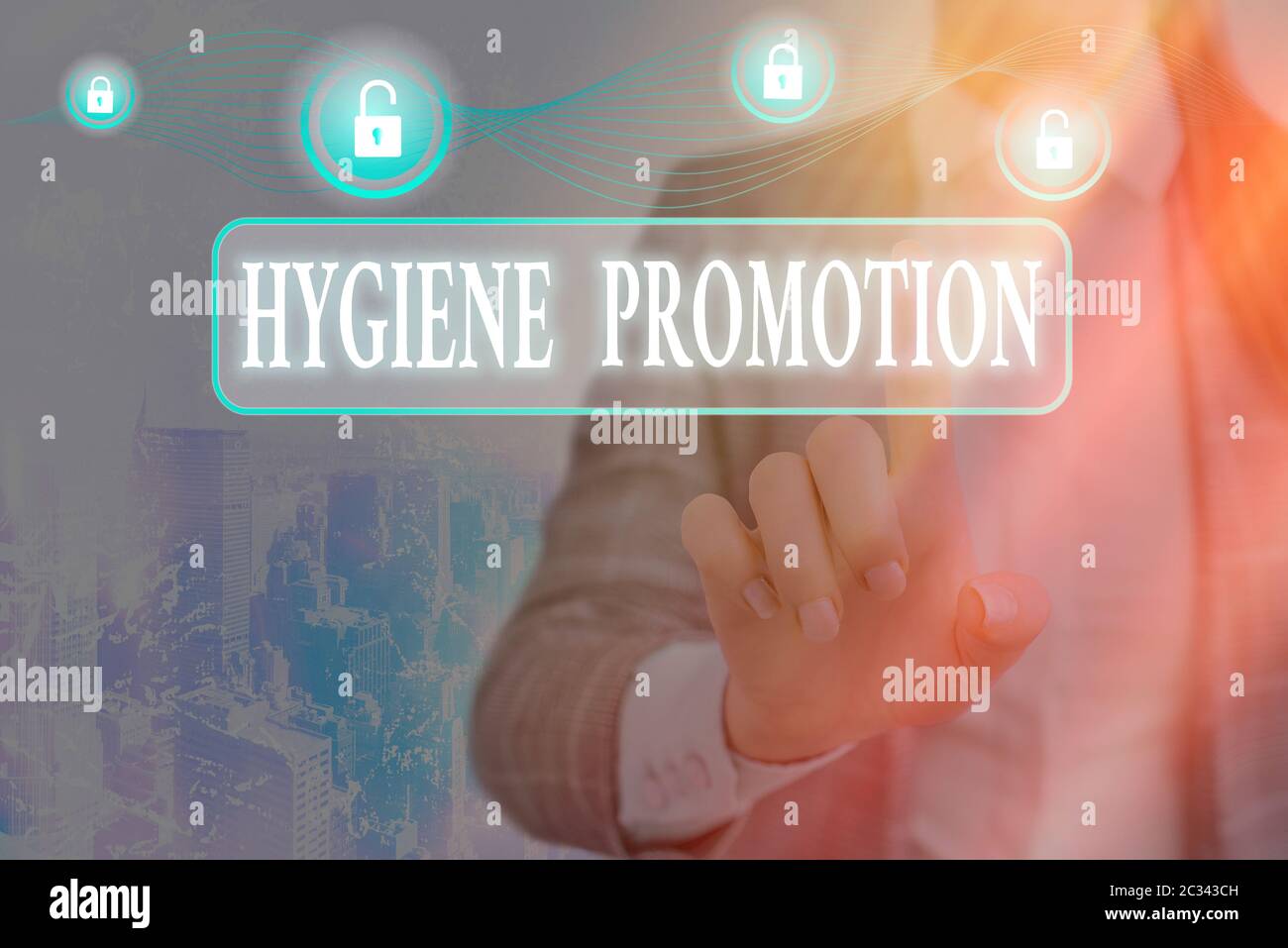 Writing note showing Hygiene Promotion. Business concept for systematic ...