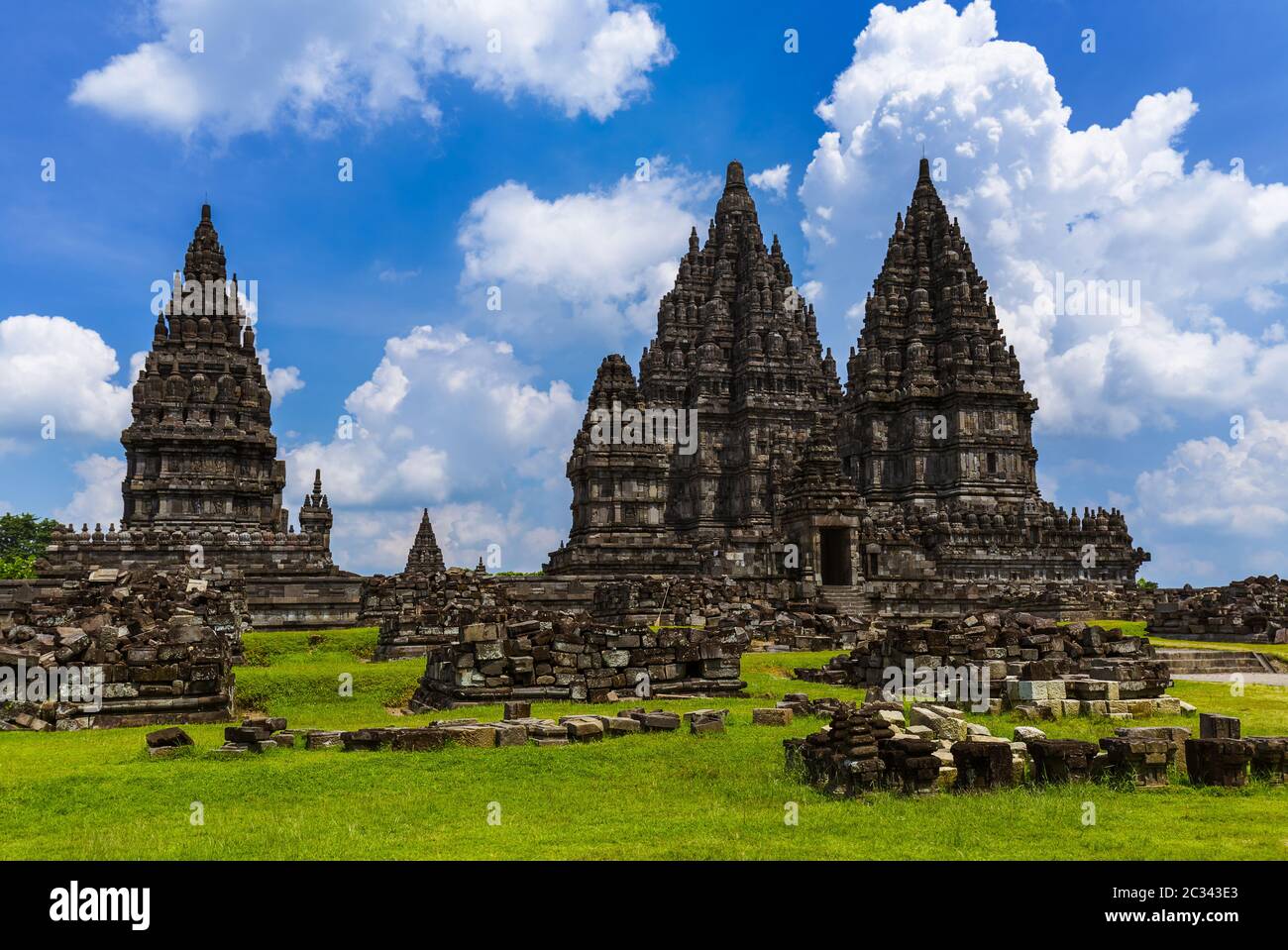 Prambanan temple near Yogyakarta on Java island - Indonesia Stock Photo ...