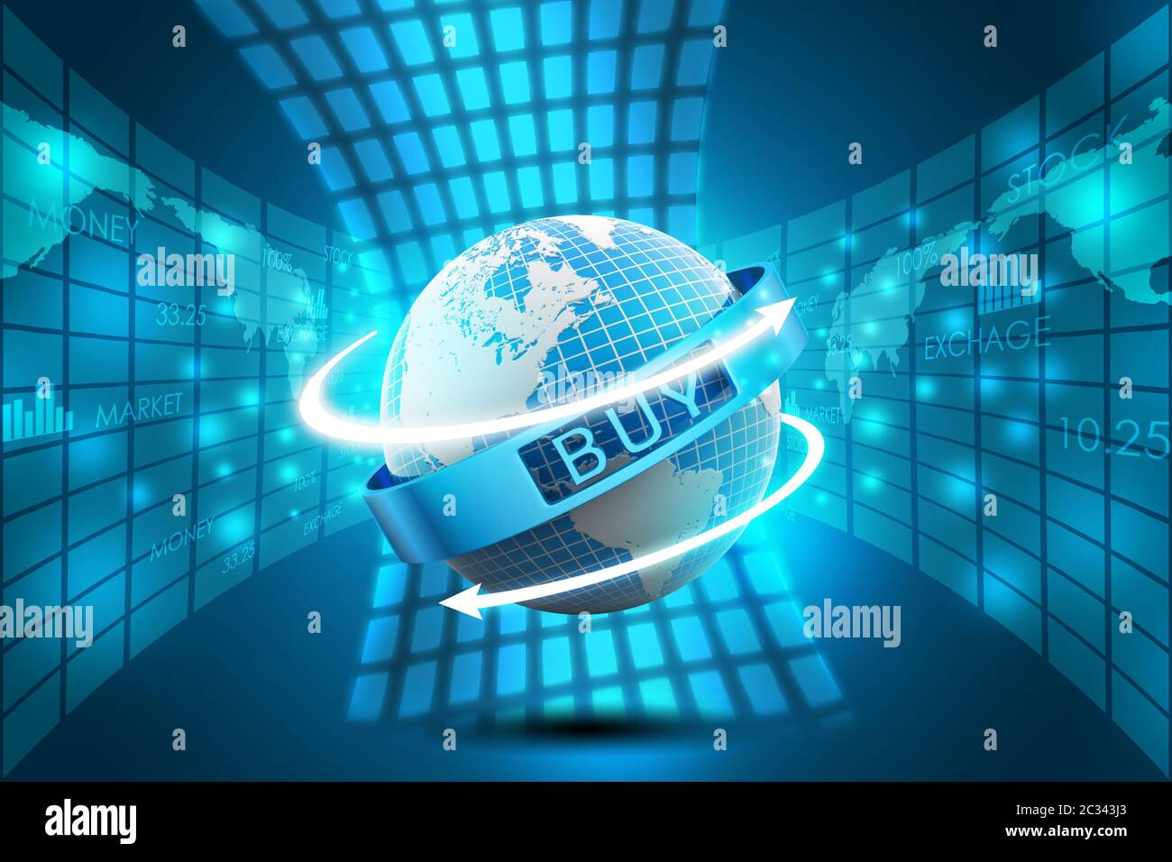 Earth globe close in chain Stock Photo - Alamy