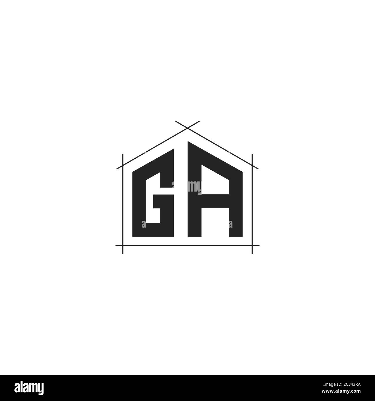 GA alphabet abstract initial letter logo design vector template Stock ...