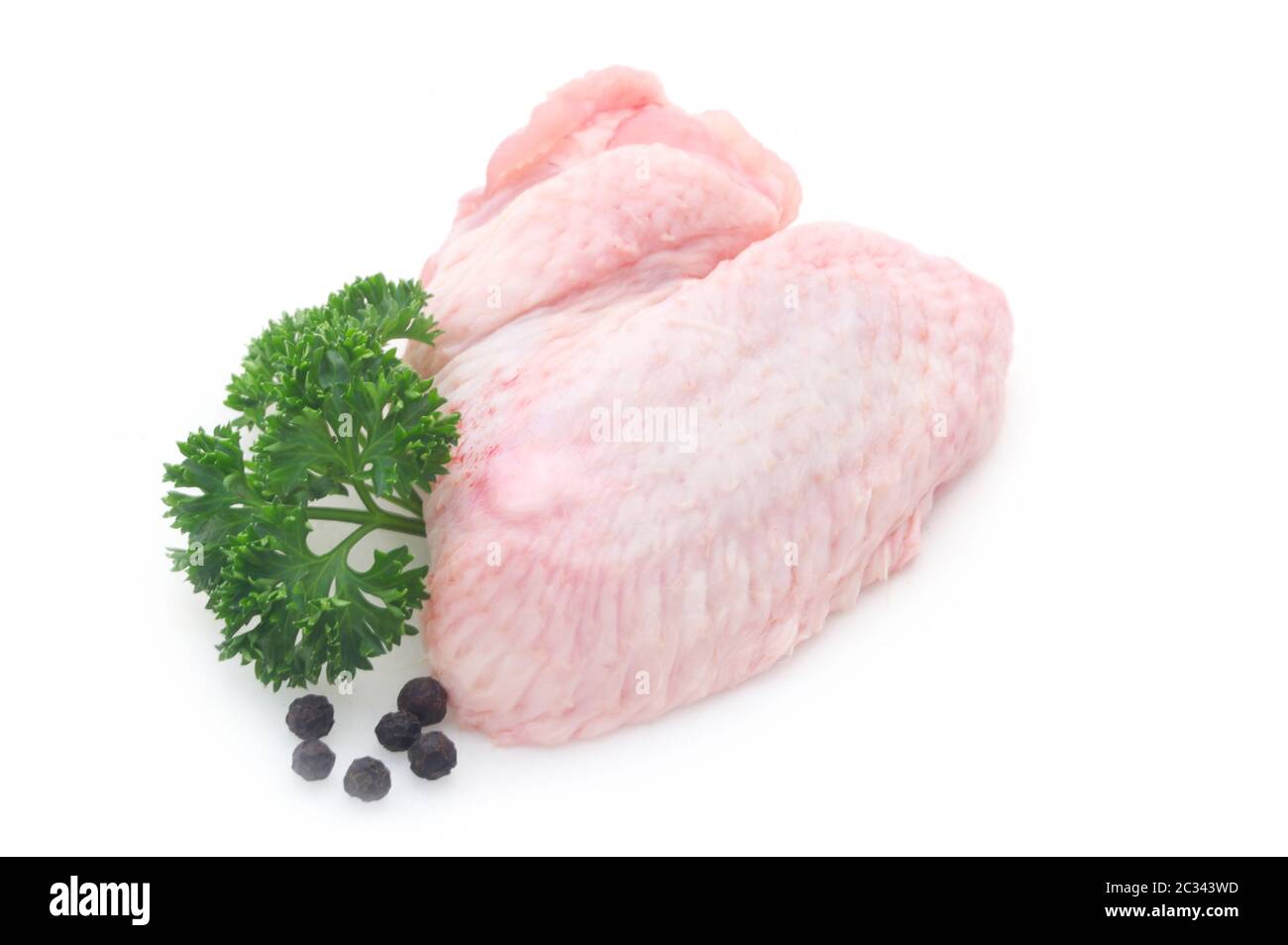 Raw Chicken Wing Isolated On White Stock Photo - Alamy
