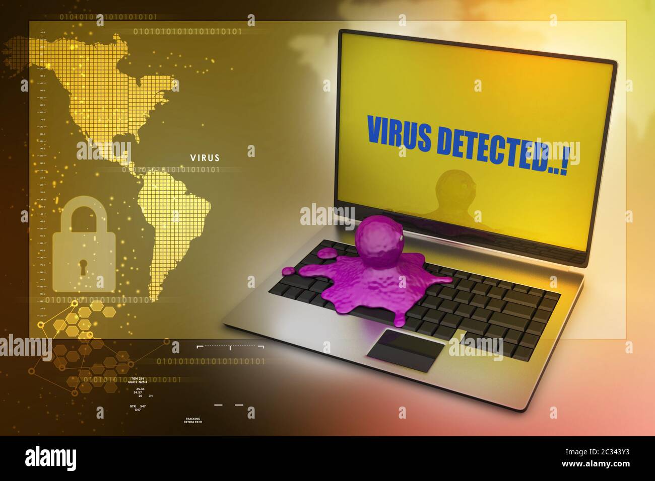 Octopus in laptop Stock Photo - Alamy