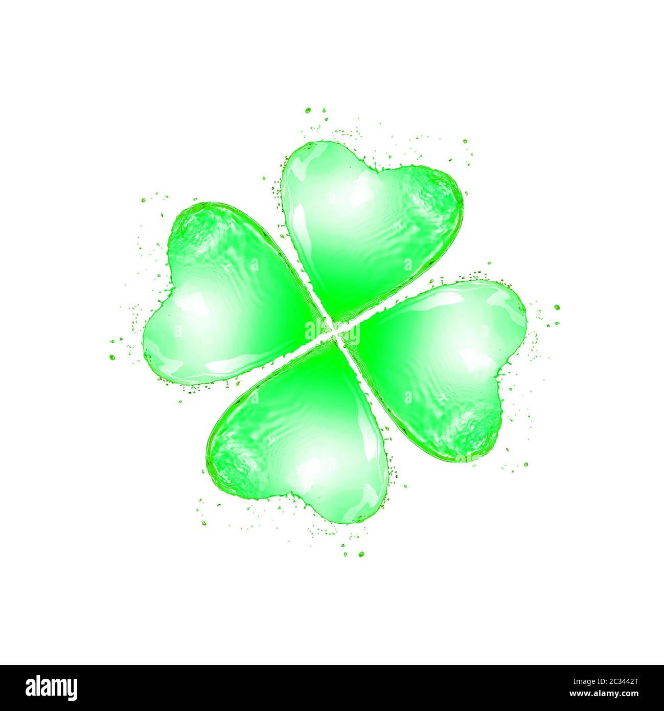 Natural green leaf of shamrock as a drink's splash Stock Photo - Alamy