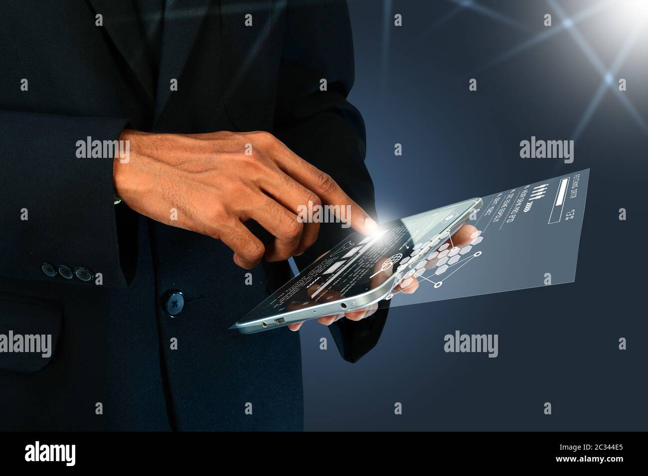 Smart hand showing futuristic technology Stock Photo - Alamy