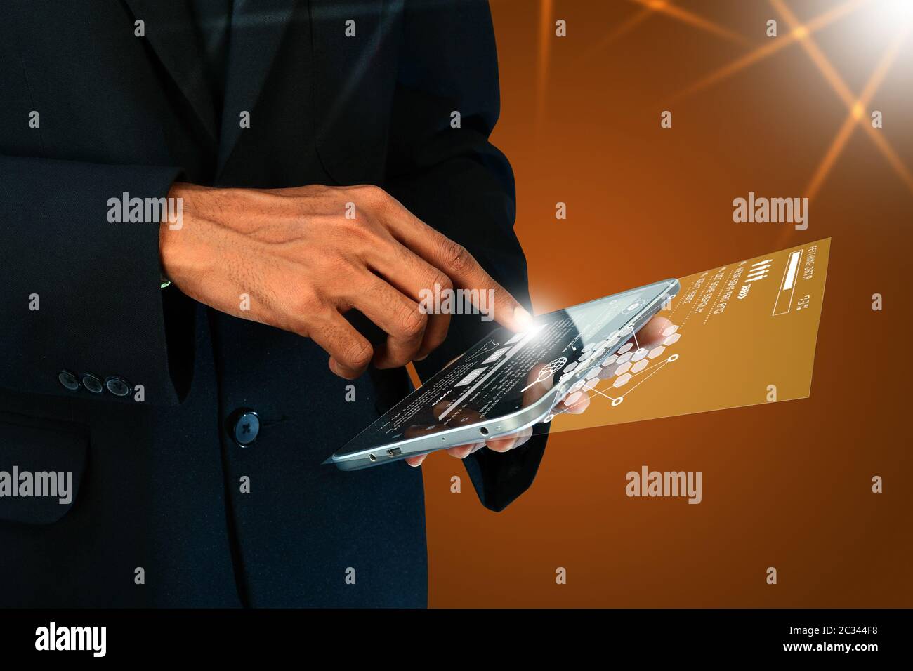 Smart hand showing futuristic technology Stock Photo - Alamy
