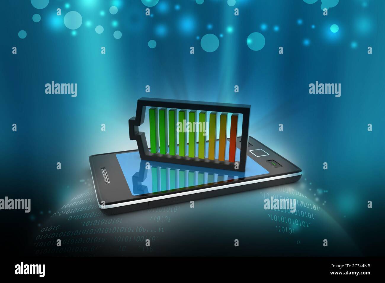 Smart phone charging with battery Stock Photo - Alamy