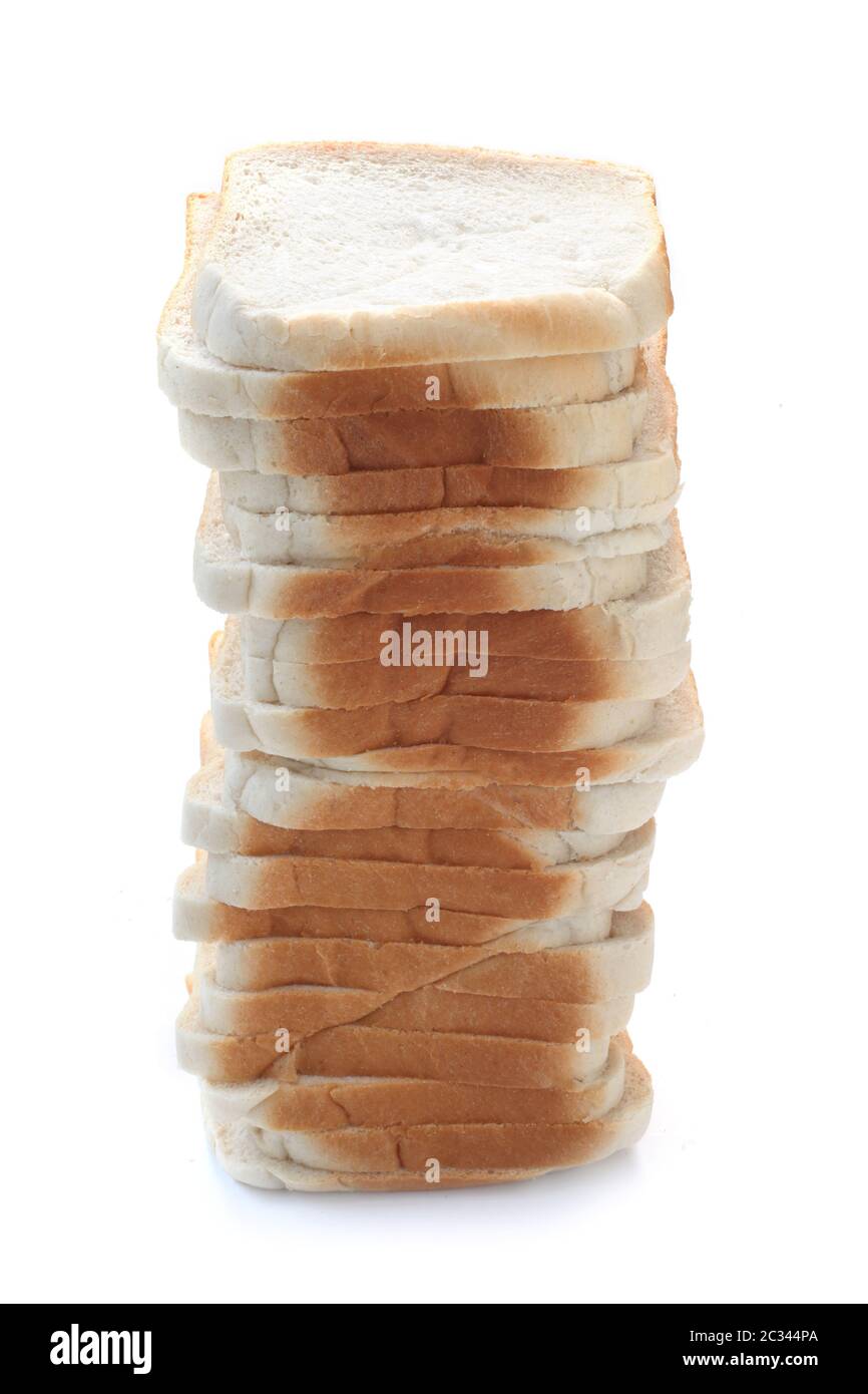 Toast Loaf Isolated On White Stock Photo - Alamy