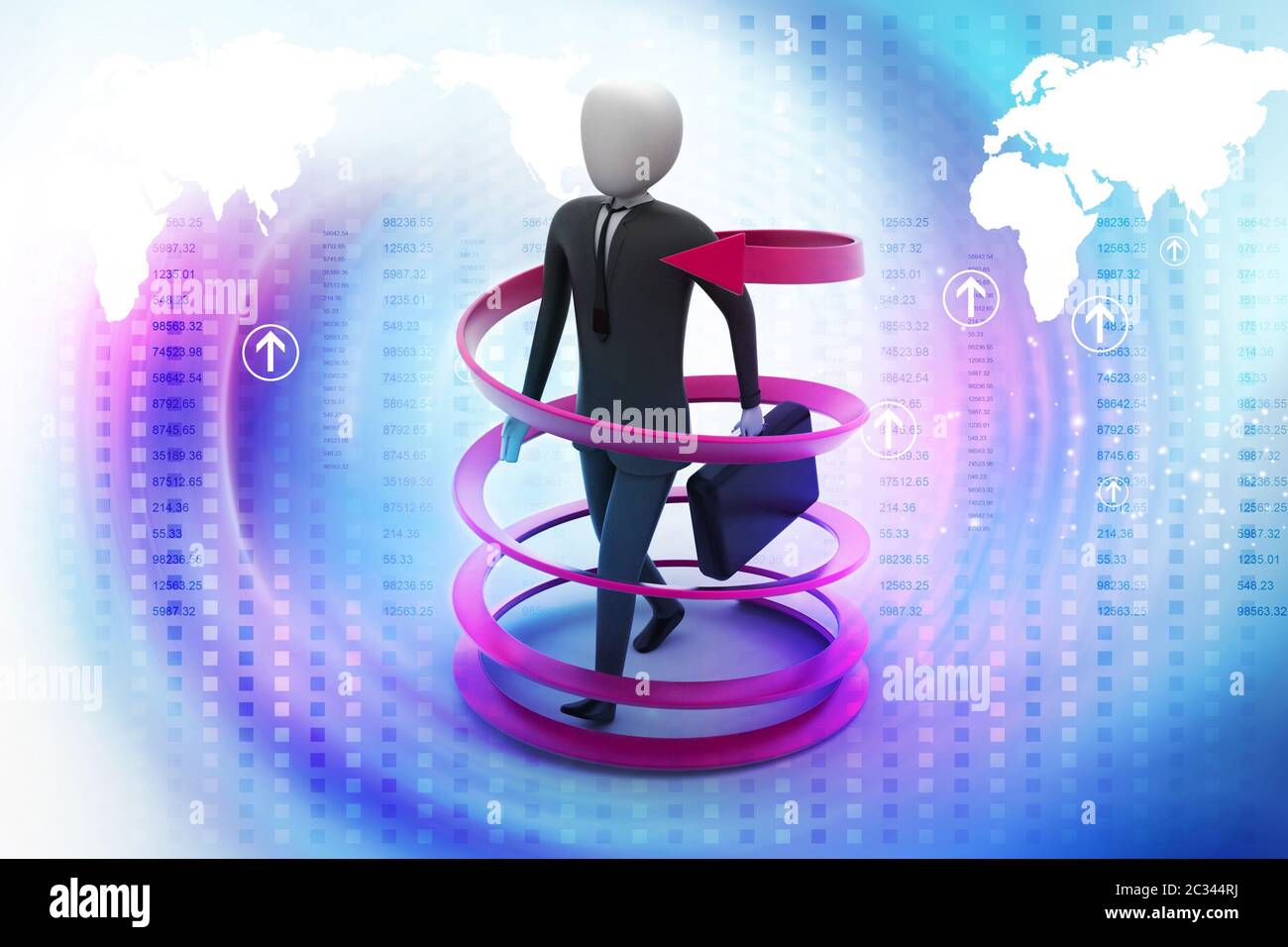 3d man business success concept Stock Photo - Alamy