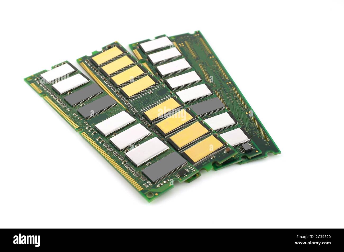 Memory chips for computer over white Stock Photo - Alamy