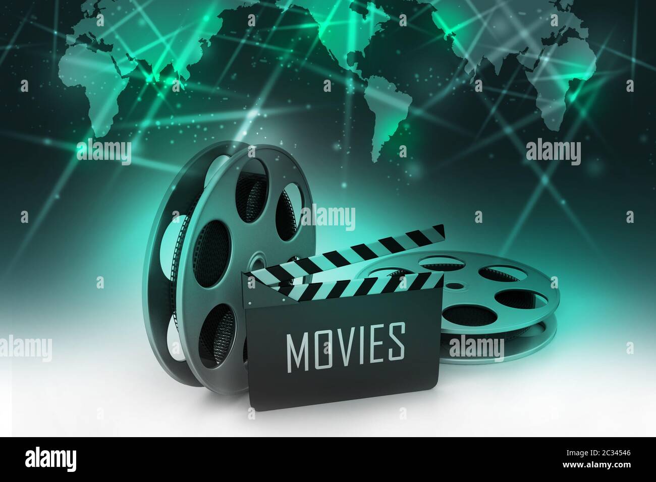 Film Reels and Clapper board Stock Photo - Alamy