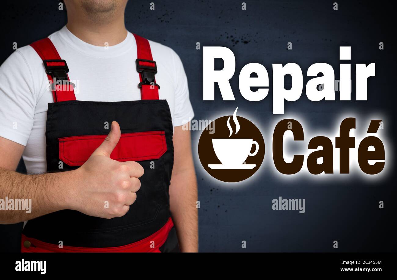 Repair Cafe is shown by artisan concept Stock Photo - Alamy