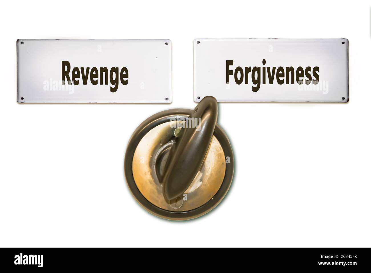 Street Sign to Forgiveness versus Revenge Stock Photo - Alamy