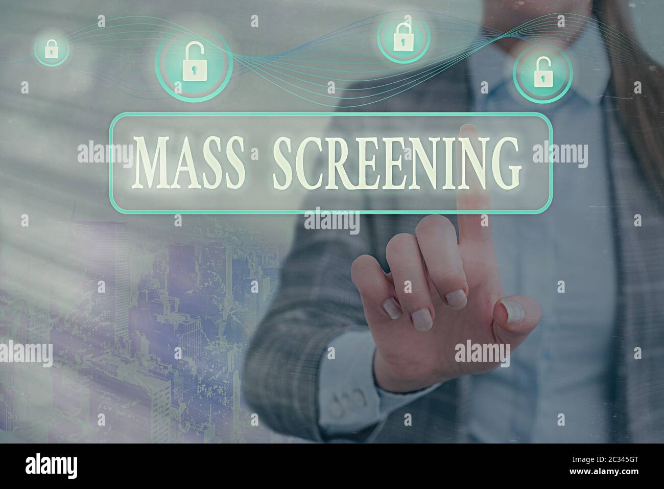 Writing note showing Mass Screening. Business concept for health ...