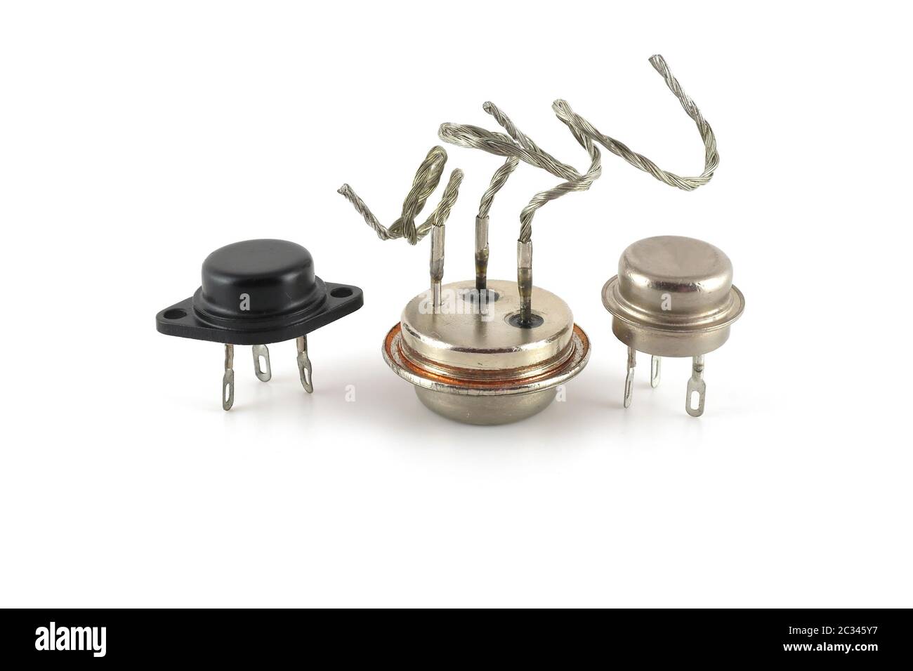 Old transistors over white Stock Photo - Alamy