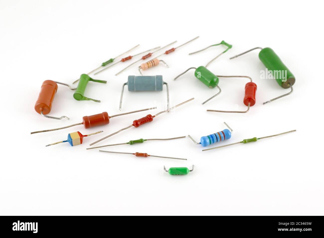 Electronic components - resistors over white Stock Photo - Alamy