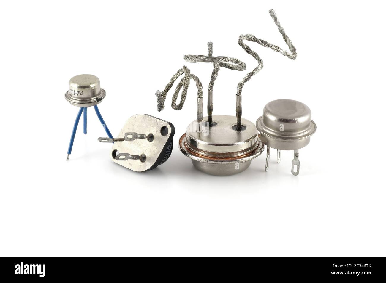 Old transistors over white Stock Photo - Alamy